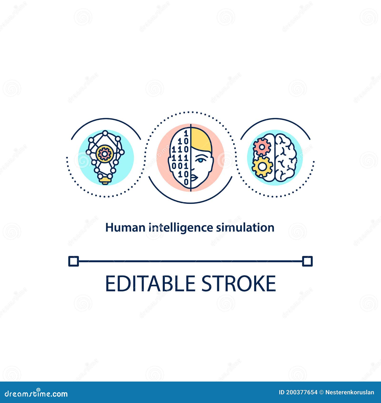 Human Intelligence Simulation Concept Icon Stock Vector - Illustration ...