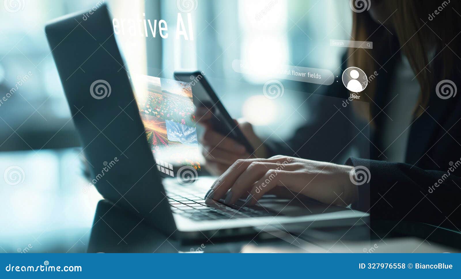 Human Interact with AI Artificial Intelligence Brain Process Generative ...