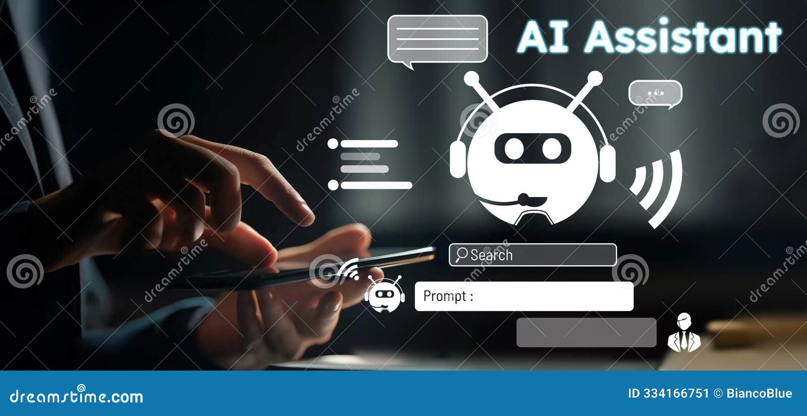 Human Interact with AI Artificial Intelligence Virtual Assistant EIDE ...