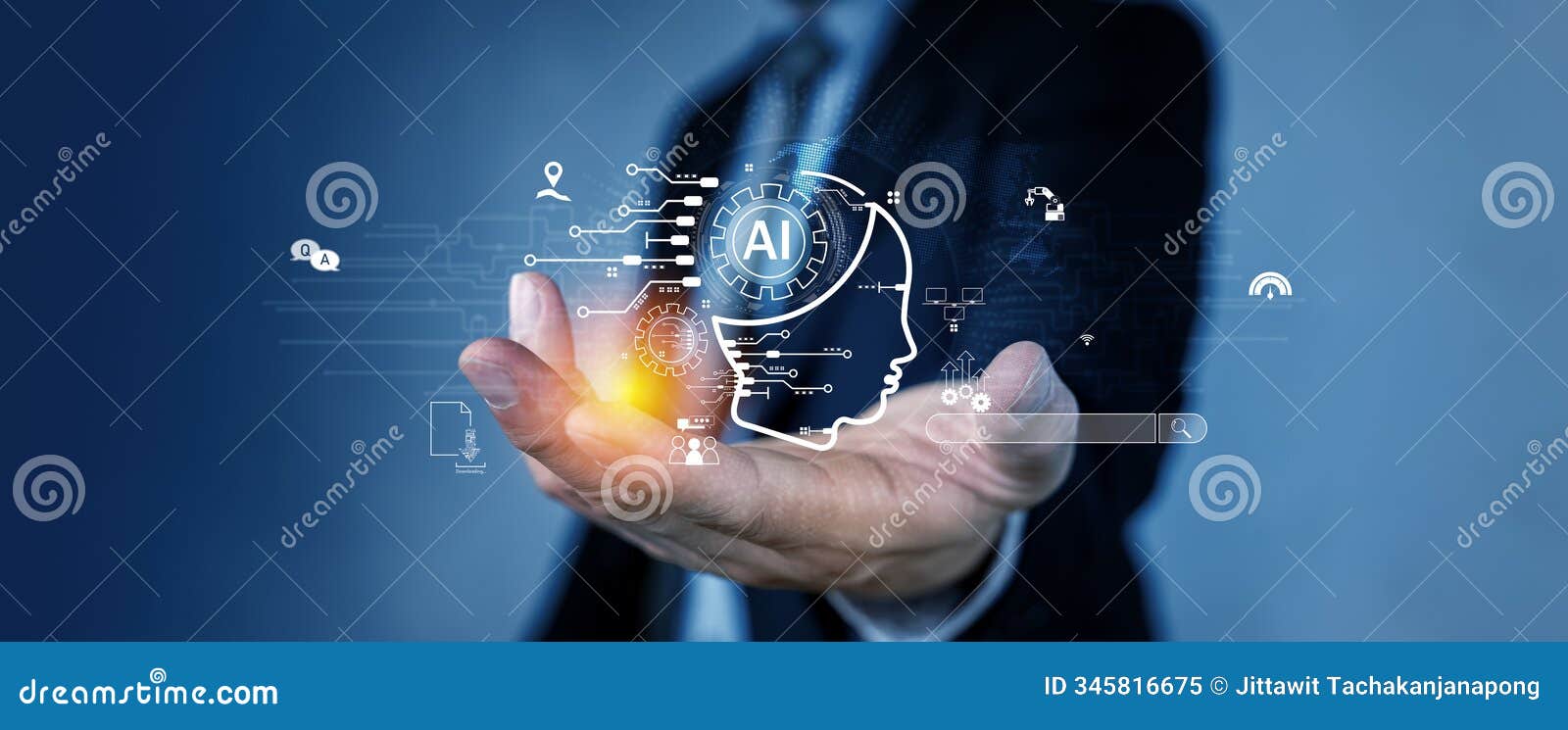 Human Interact with AI Artificial Intelligence Virtual Assistant ...
