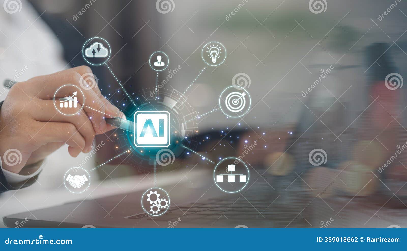 Human Interact With AI Artificial Intelligence Virtual Assistant NLP ...