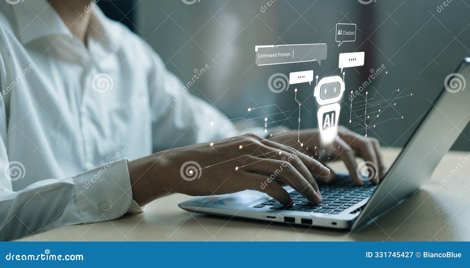 Human Interact with AI Artificial Intelligence Virtual Assistant FaaS ...