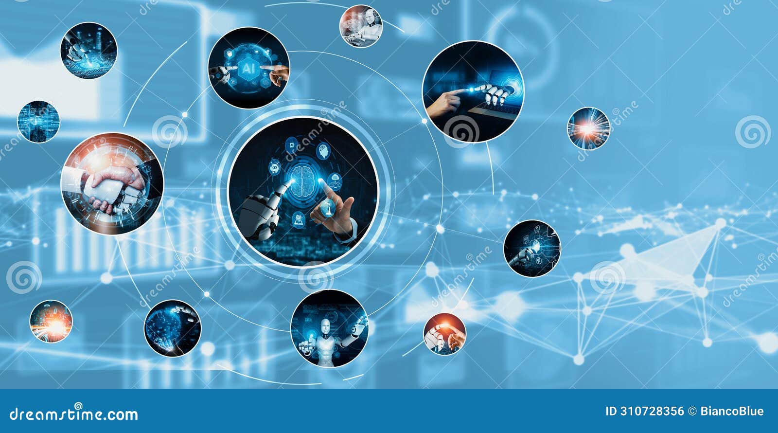 Human Interact With AI Artificial Intelligence Brain Process Generative ...