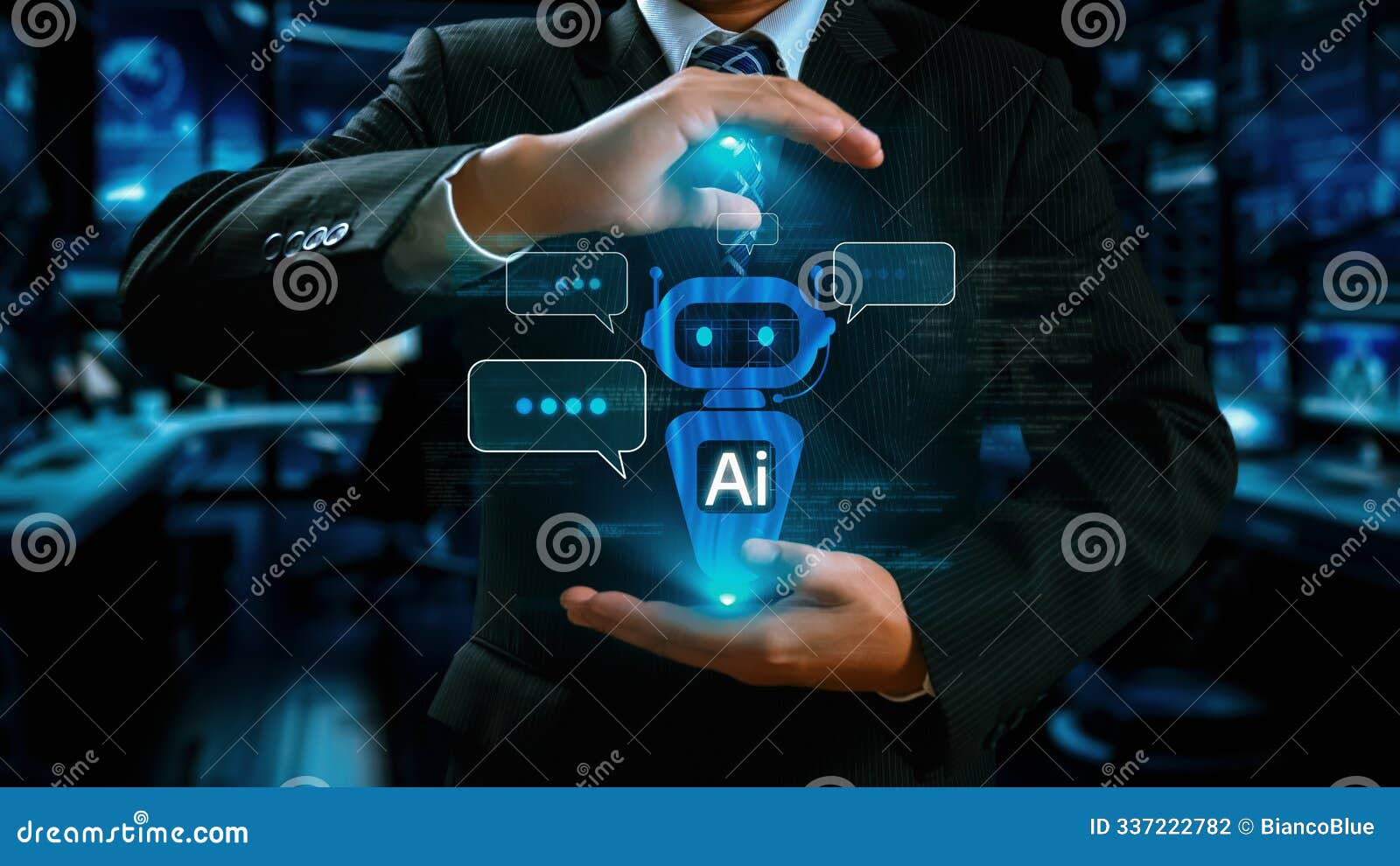 Human Interact with AI Artificial Intelligence Virtual Assistant UUID ...