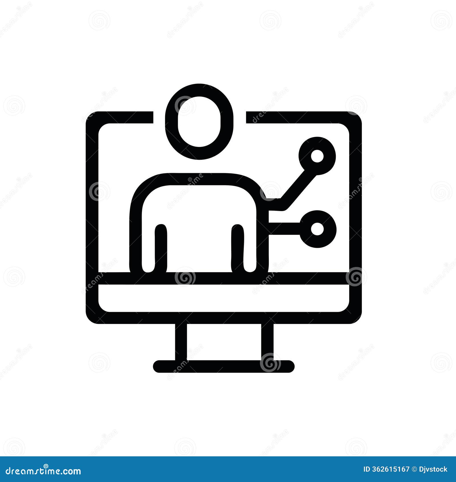 Human Interacting with AI Icon Stock Vector - Illustration of line ...