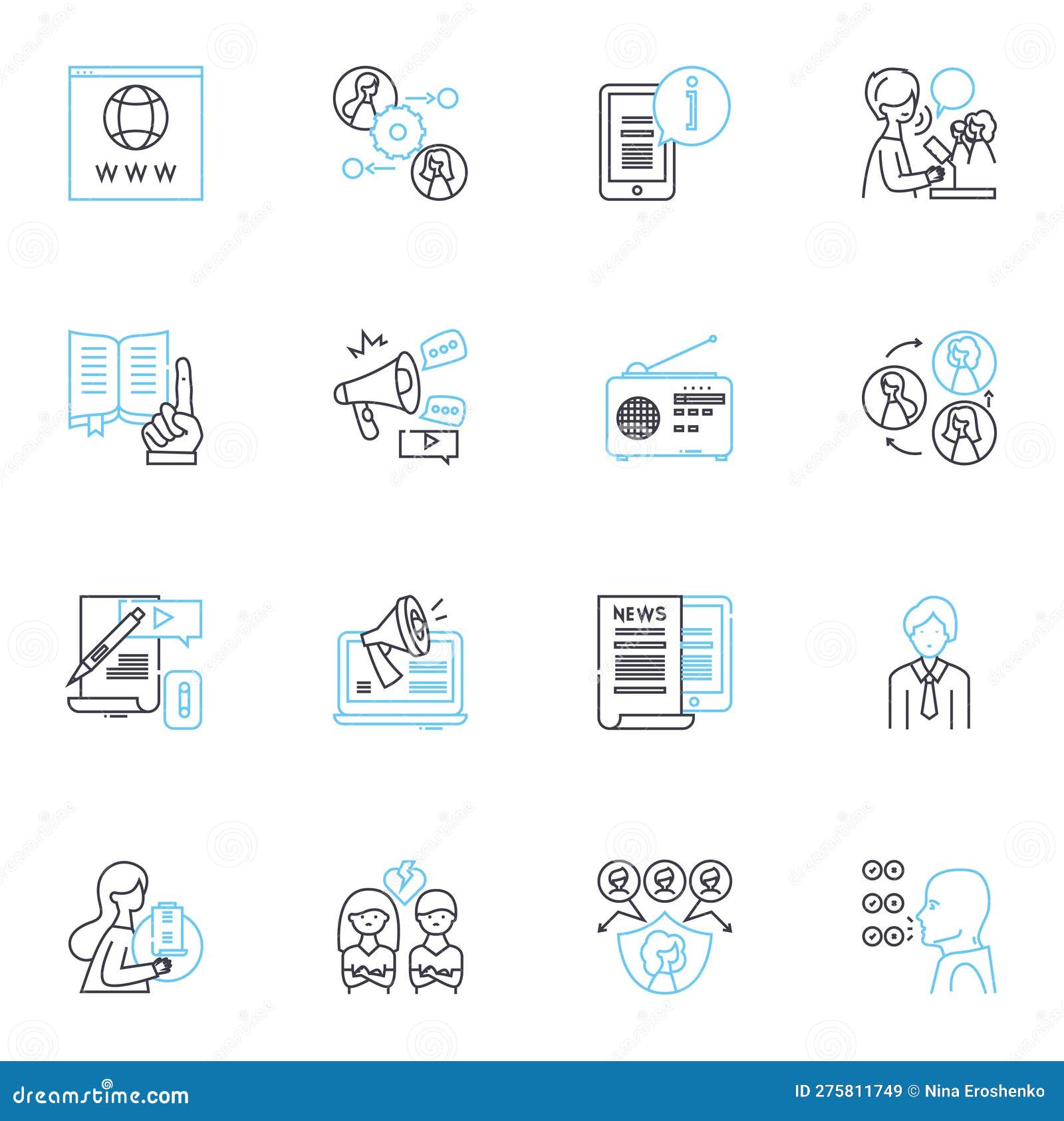 Human Interaction Linear Icons Set. Communication, Empathy ...