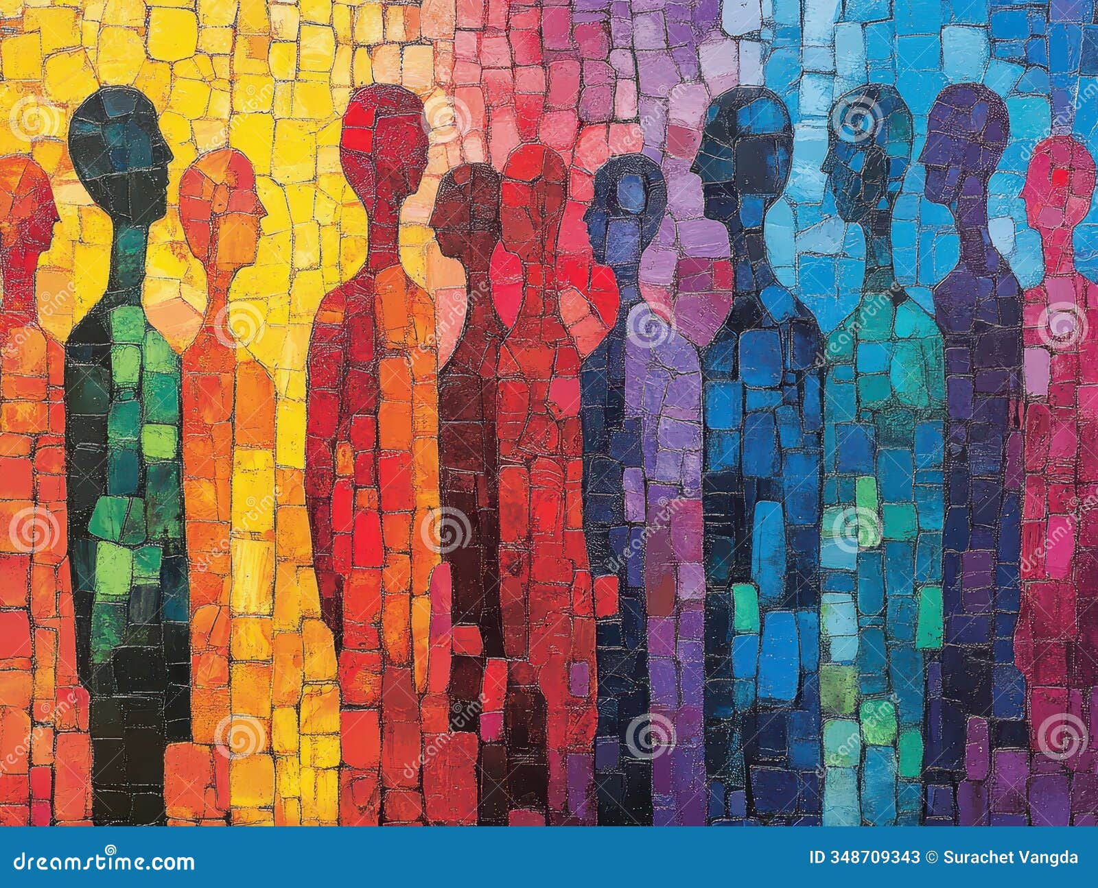 Human Interactions in Colorful Abstract Representation Stock Image ...