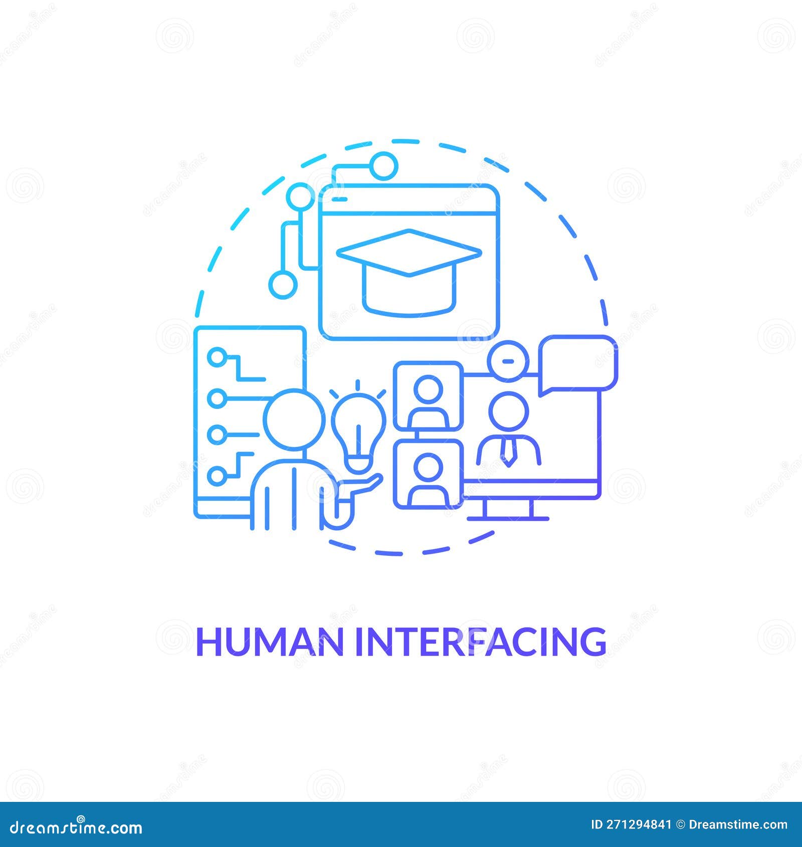 Human Interfacing Blue Gradient Concept Icon Stock Vector ...