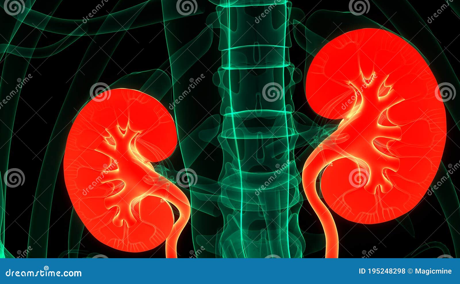 Human Internal Organs Kidneys with Bladder Anatomy Stock Illustration ...