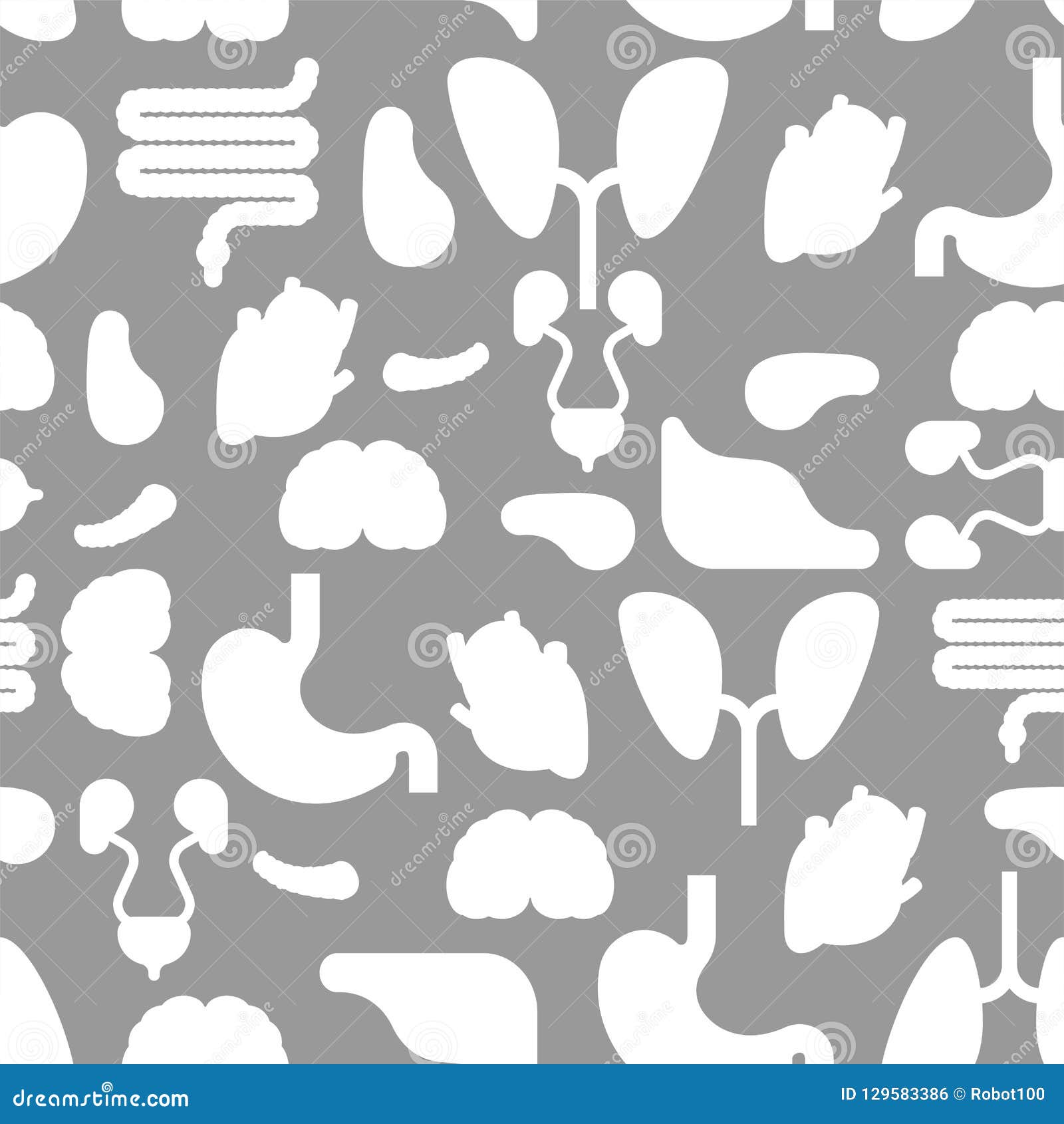 Human Internal Organs Pattern Seamless. Anatomy Background. Systems of ...