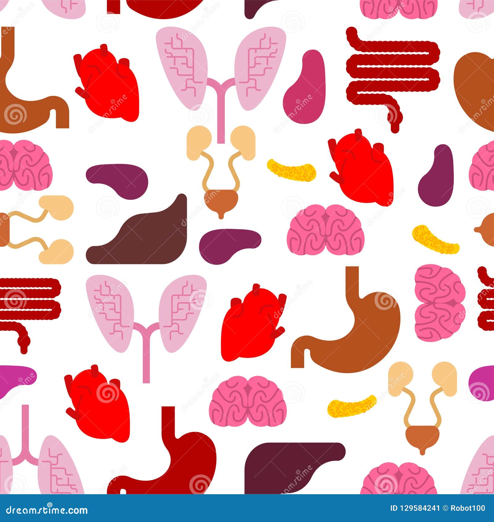 Human Internal Organs Pattern Seamless. Anatomy Background. Systems Of ...