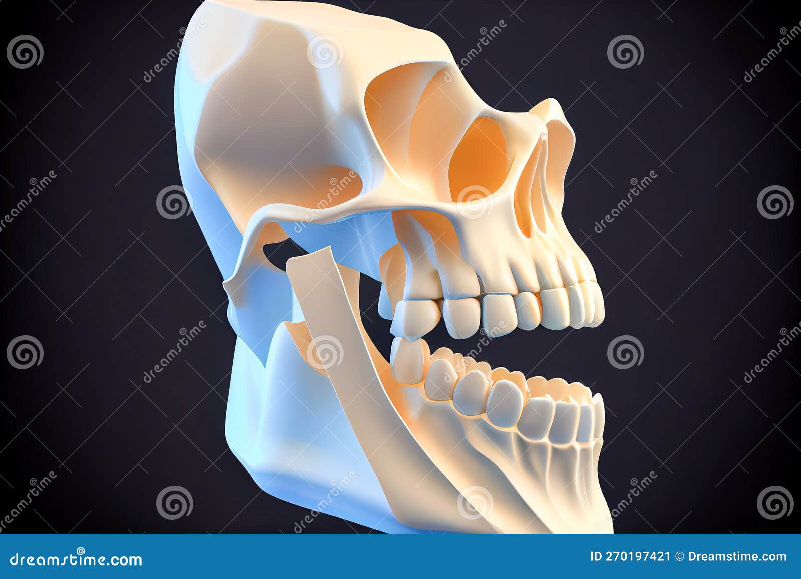 Human Jaw Close-up. Generative AI Stock Illustration - Illustration of ...