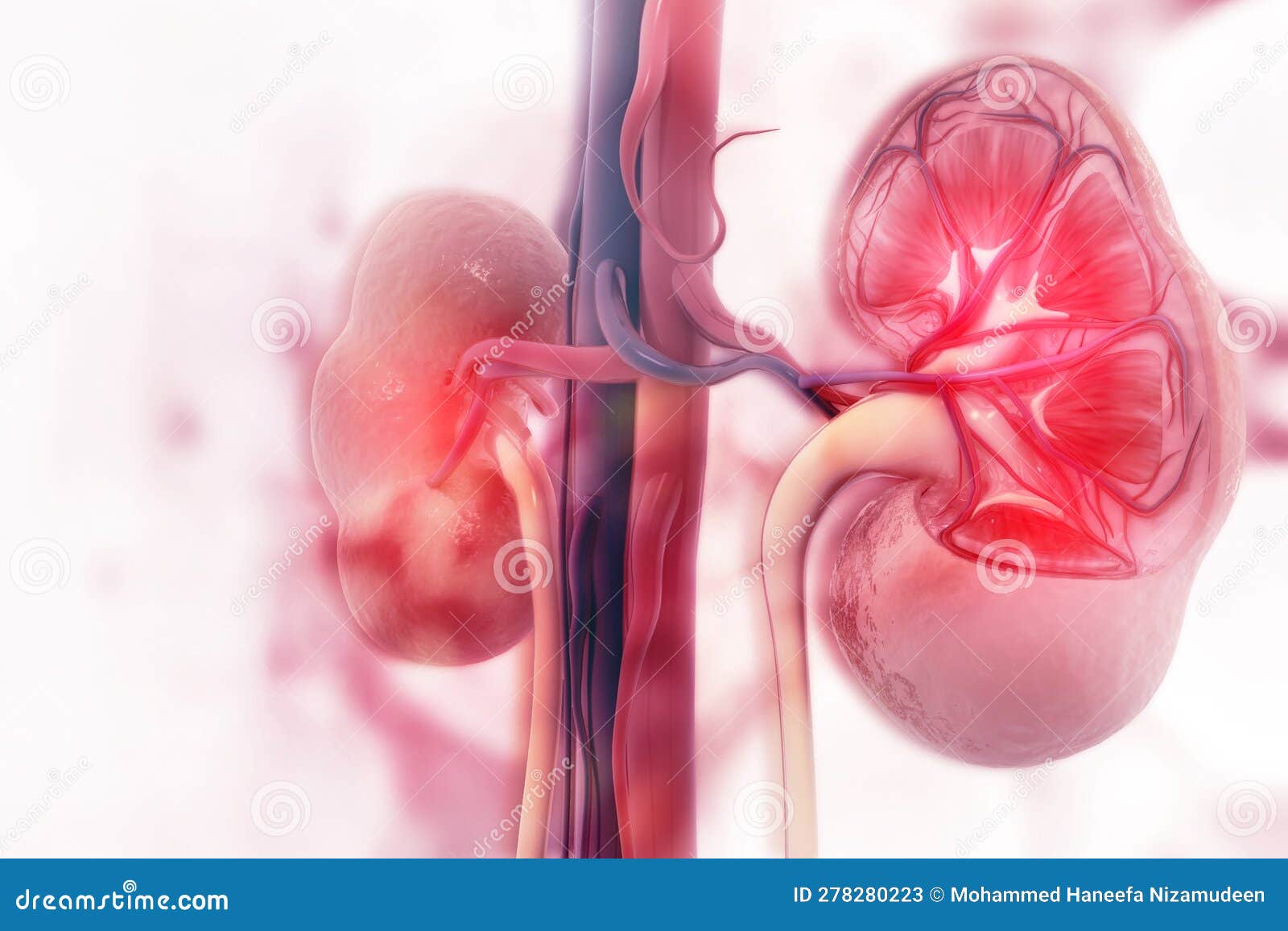 Human kidney cross section stock illustration. Illustration of adrenal ...