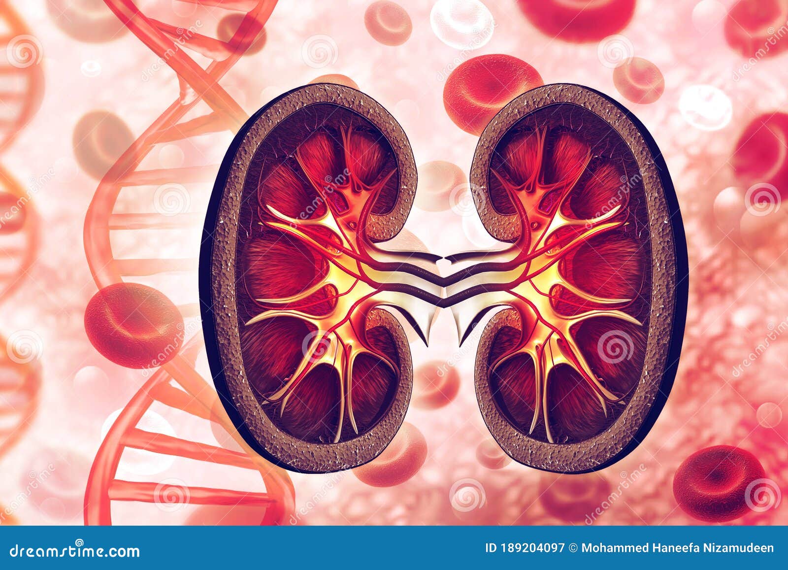 Human kidney cross section stock illustration. Illustration of ...