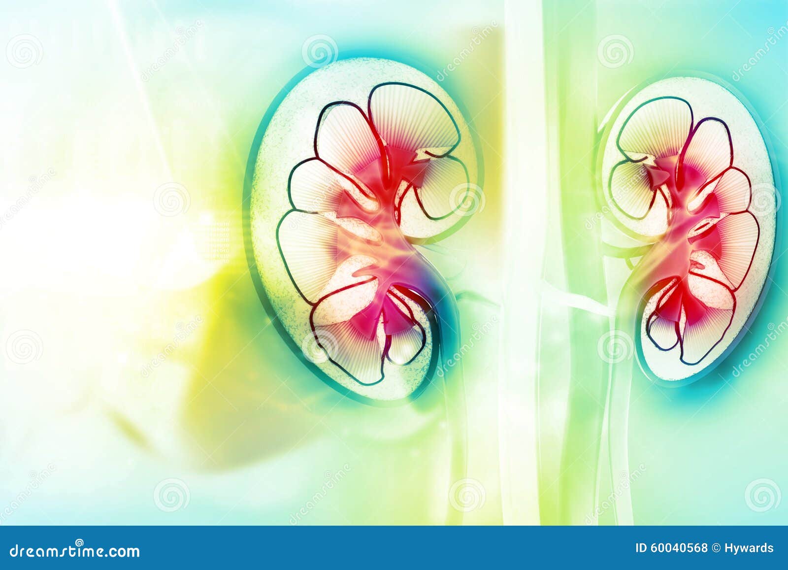 Human kidney cross section stock illustration. Illustration of care ...