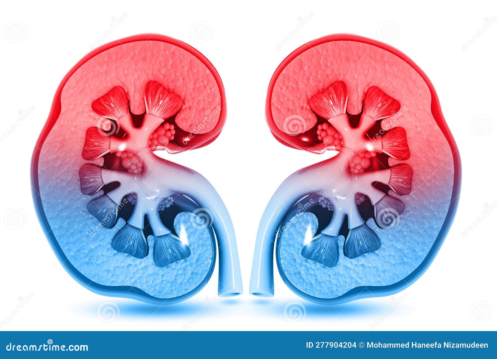 Human kidney cross section stock illustration. Illustration of ...
