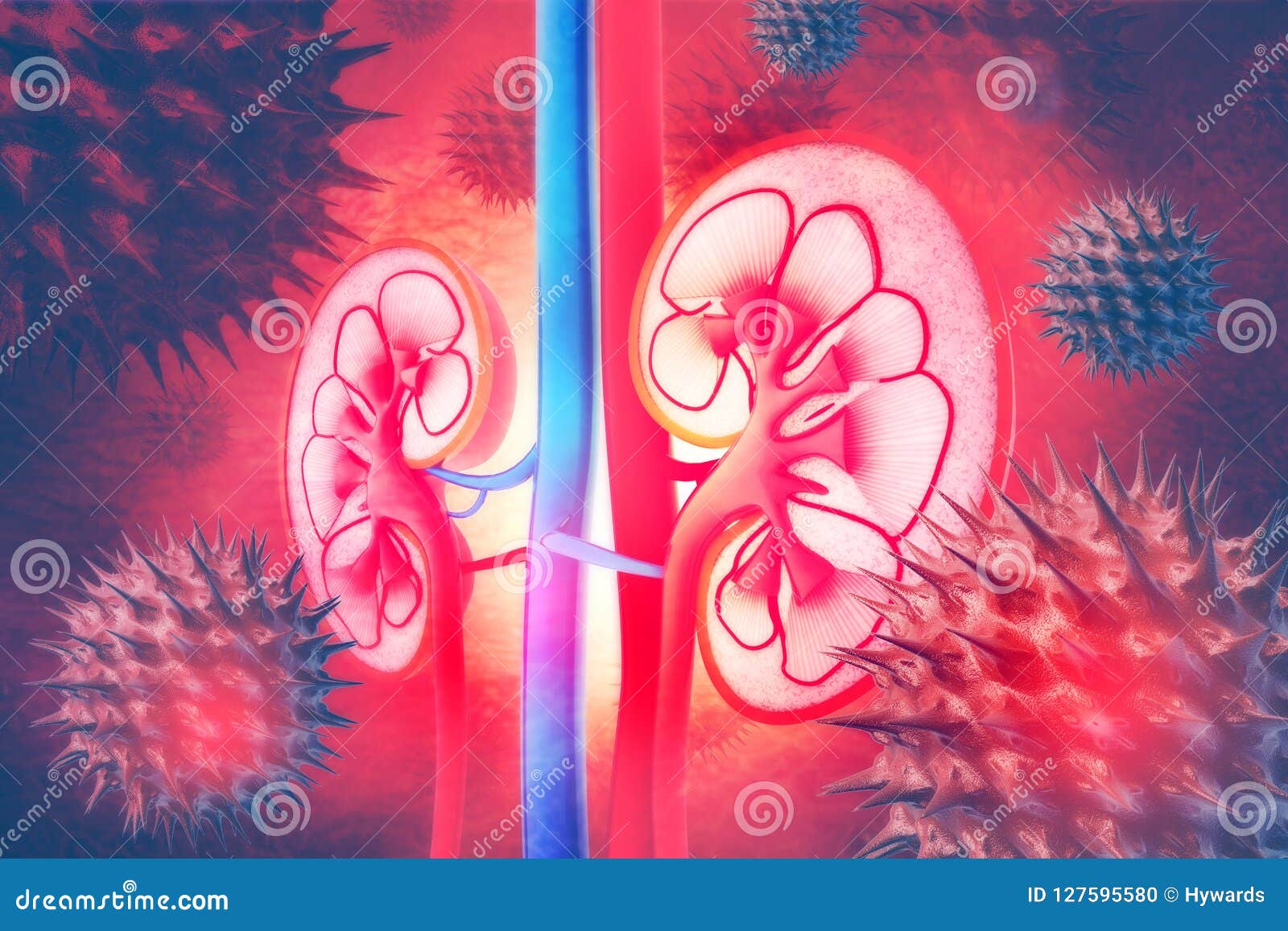 Human kidney cross section stock illustration. Illustration of gland ...
