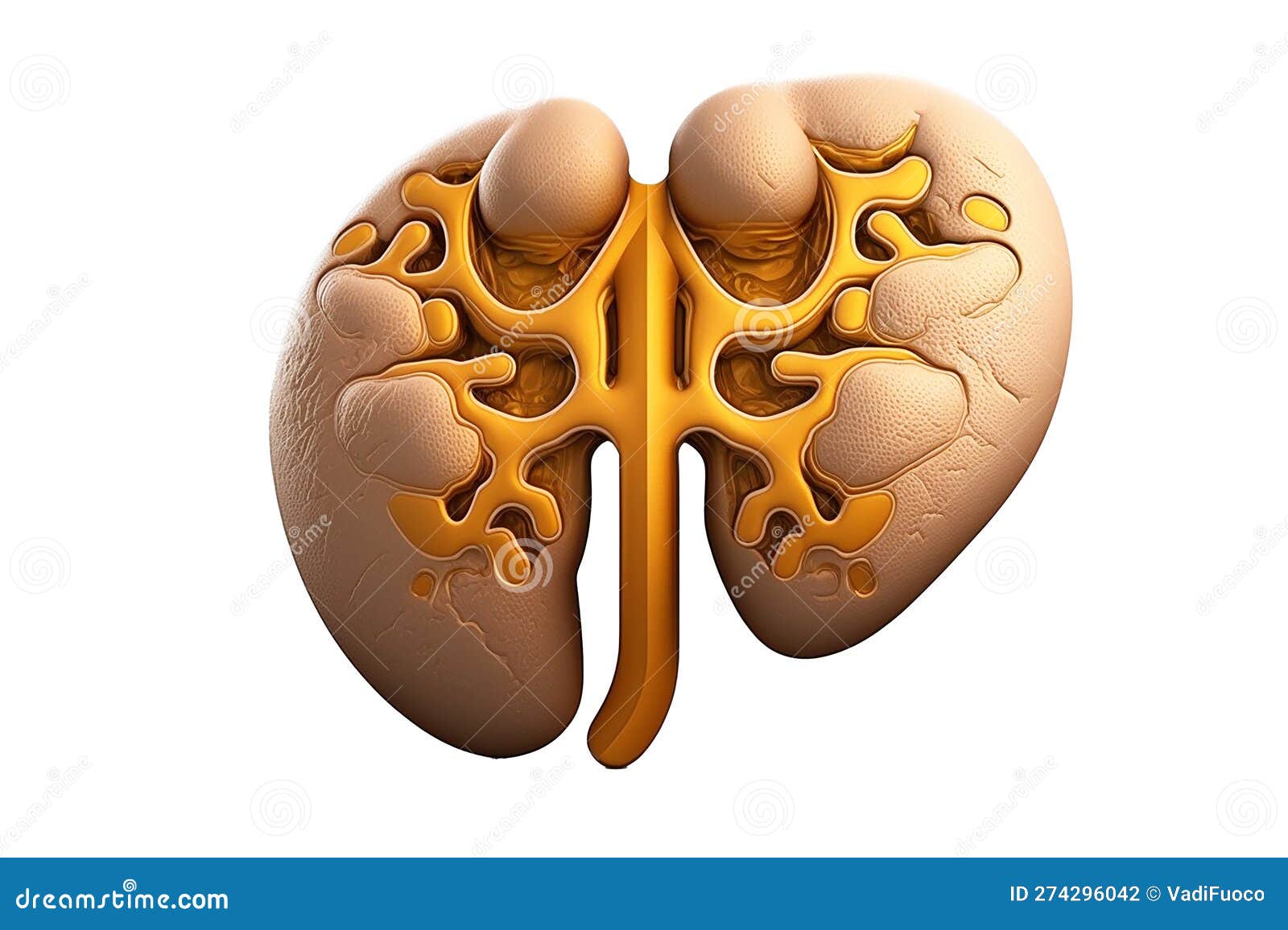 Human Kidneys on White Isolated Background Stock Illustration ...