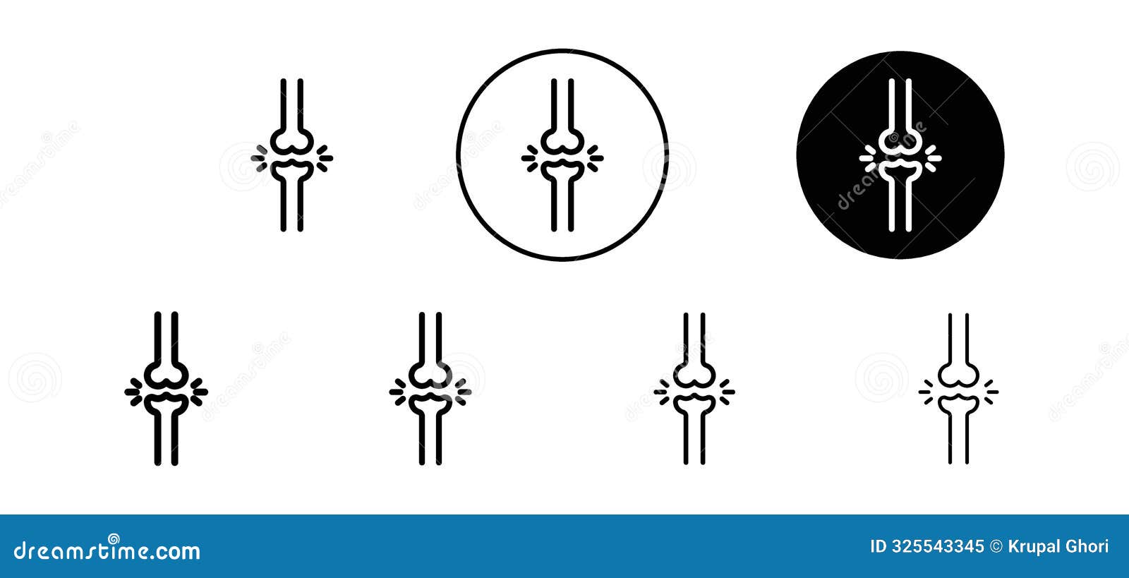 Human Knee Bone Joint Icon Vector Set Collection for Web Stock Vector ...