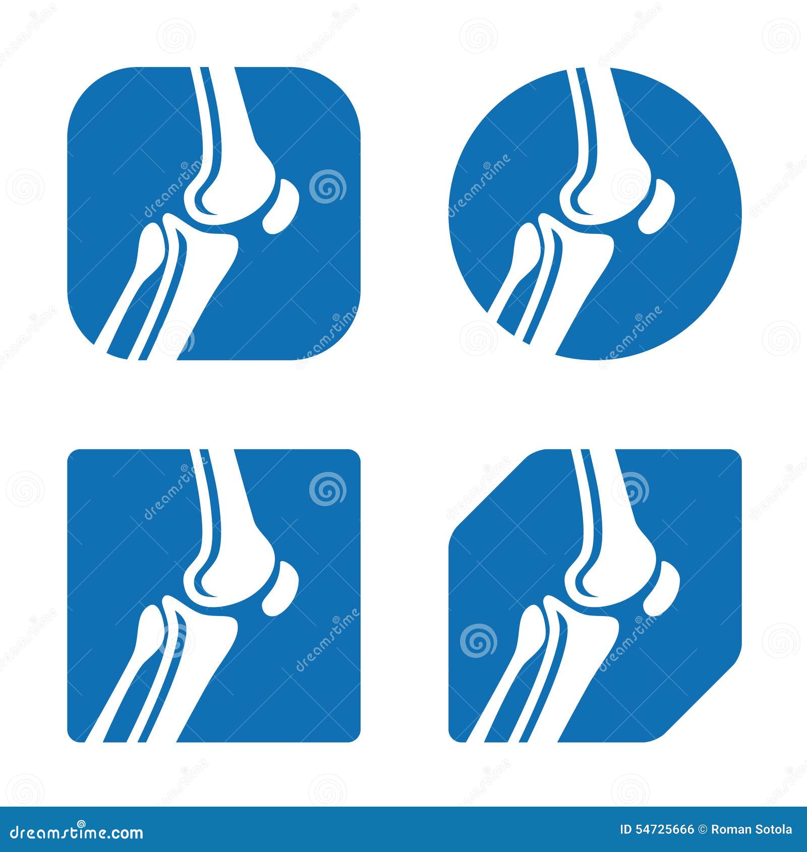 Human knee joint icons stock vector. Illustration of object - 54725666