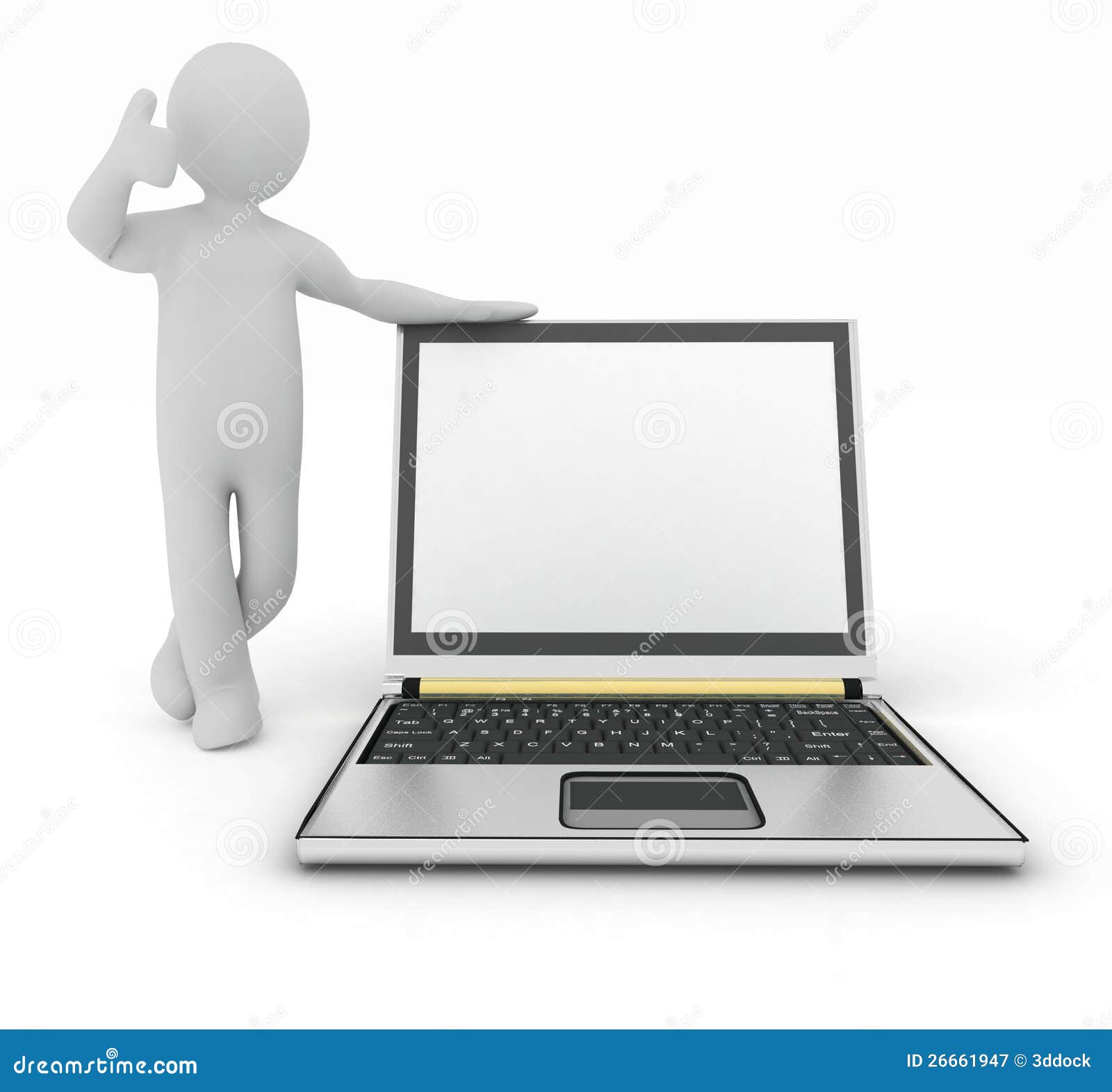 Human with laptop stock illustration. Illustration of notebook - 26661947