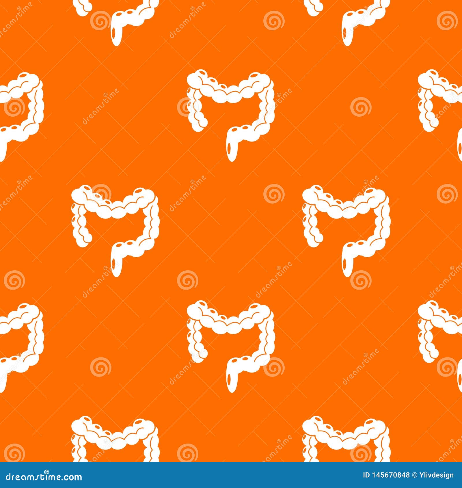 Human Large Intestine Pattern Vector Orange Stock Vector - Illustration ...