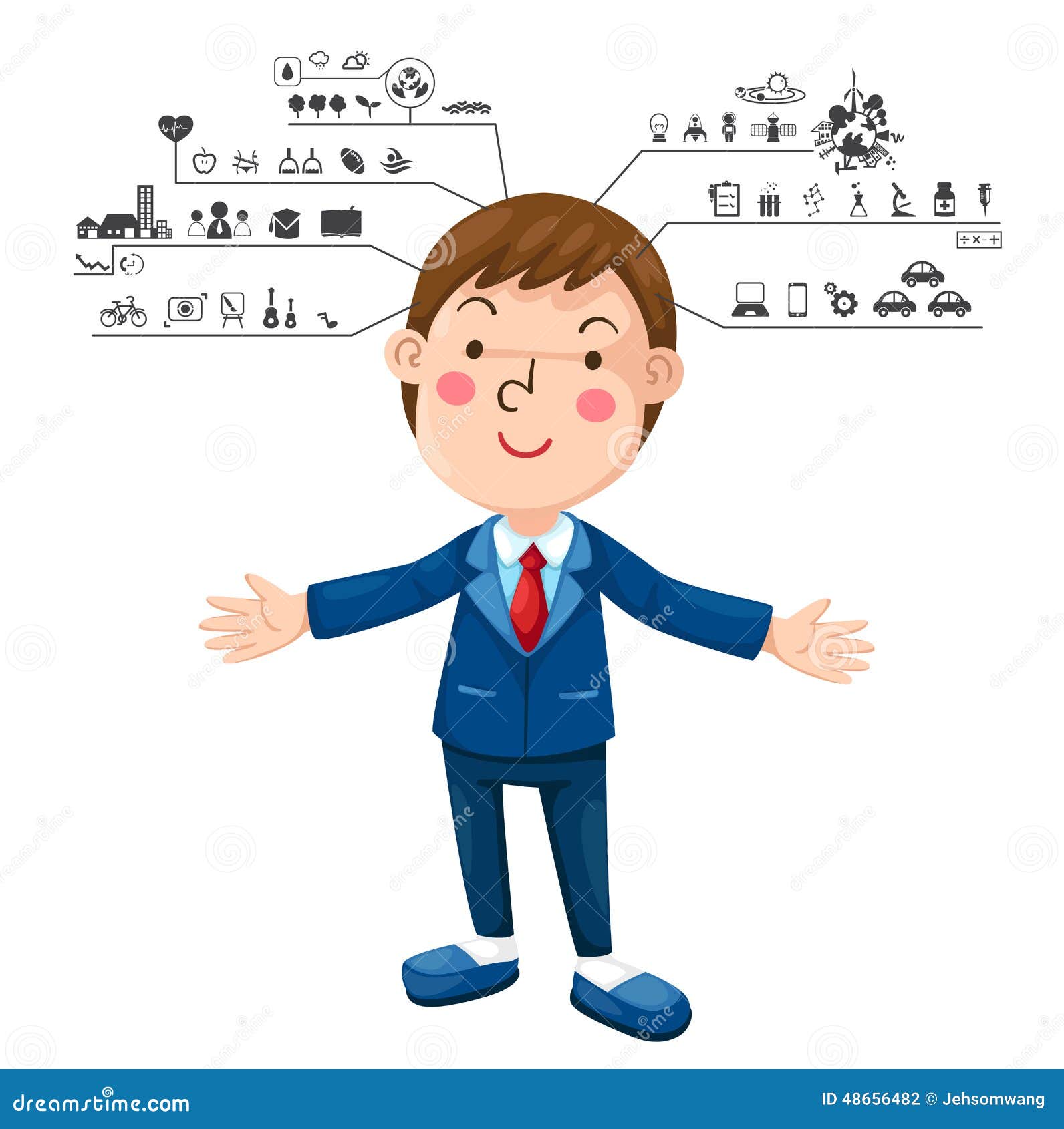 Human With Left And Right Brain Functions Icon Stock Photo ...