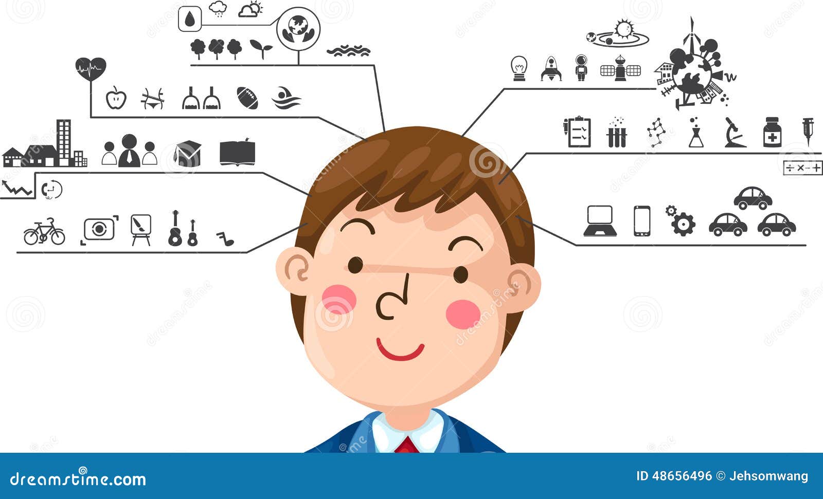 Human with Left and Right Brain Functions Icon Stock Illustration ... Human with Left and Right Brain Functions Icon Stock Illustration ...