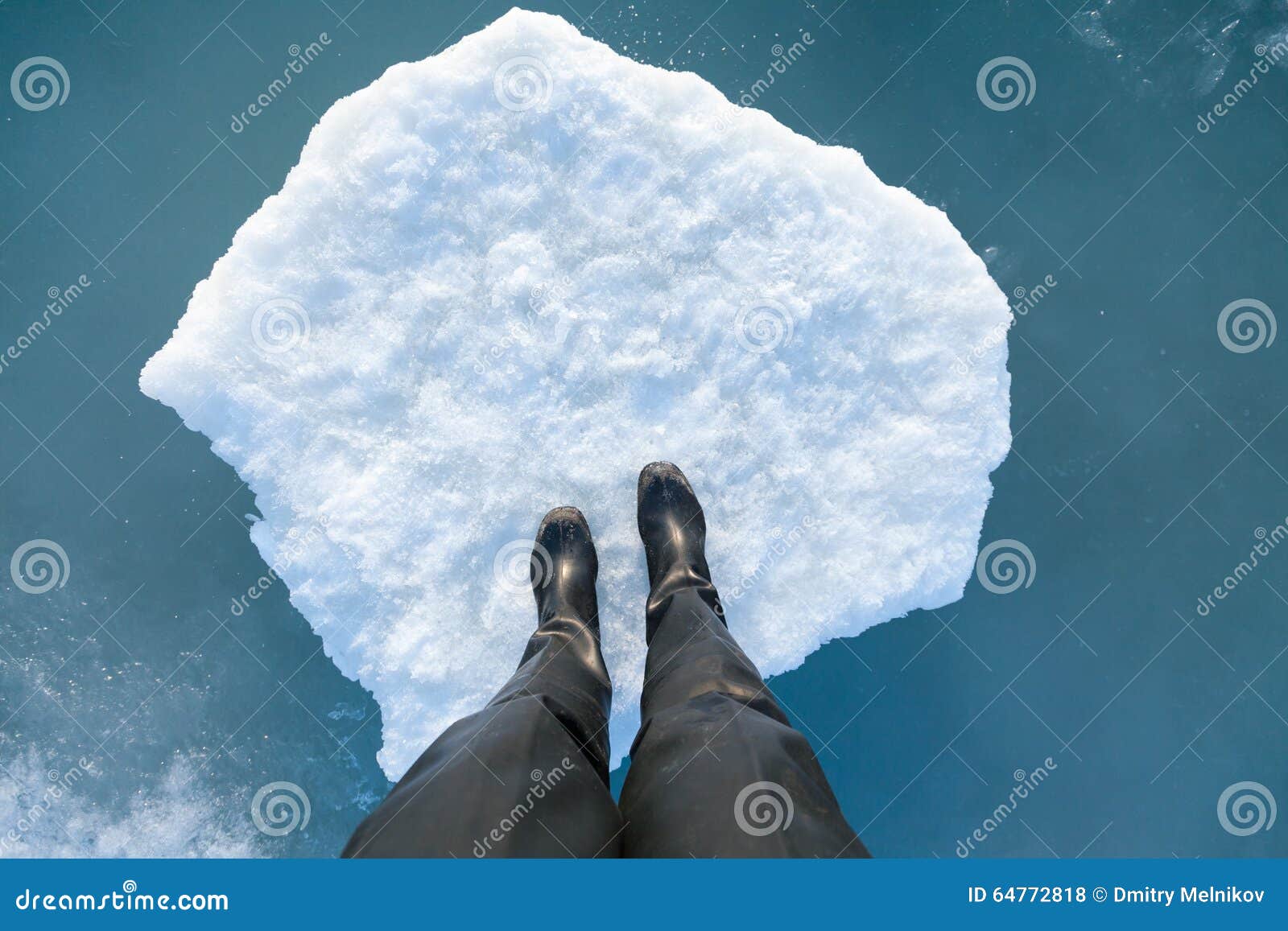 Human leg on a ice floe stock photo. Image of glacial - 64772818