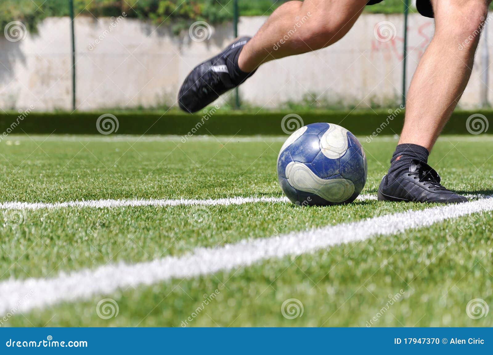 Human Leg Shooting Soccer Ball Stock Photo - Image of ball, athlete ...