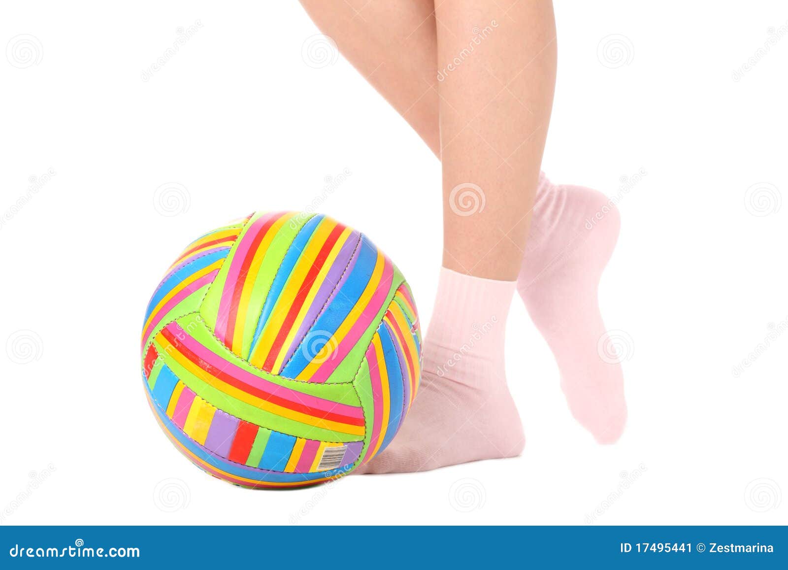 Human Legs with a Multicolored Ball Stock Image - Image of color, green ...
