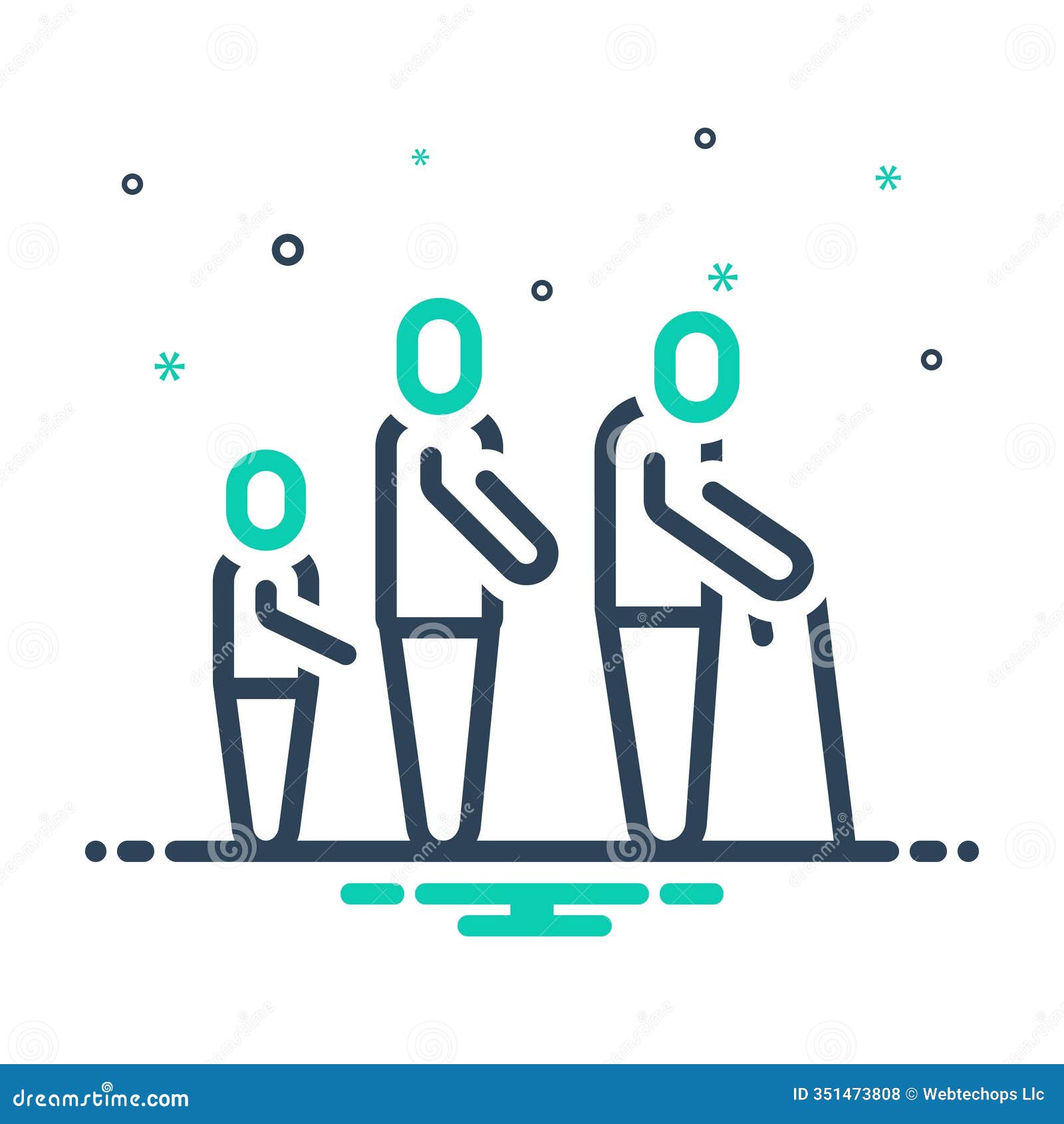 Mix Icon for Human Life, Evolution and Cycle Stock Illustration ...