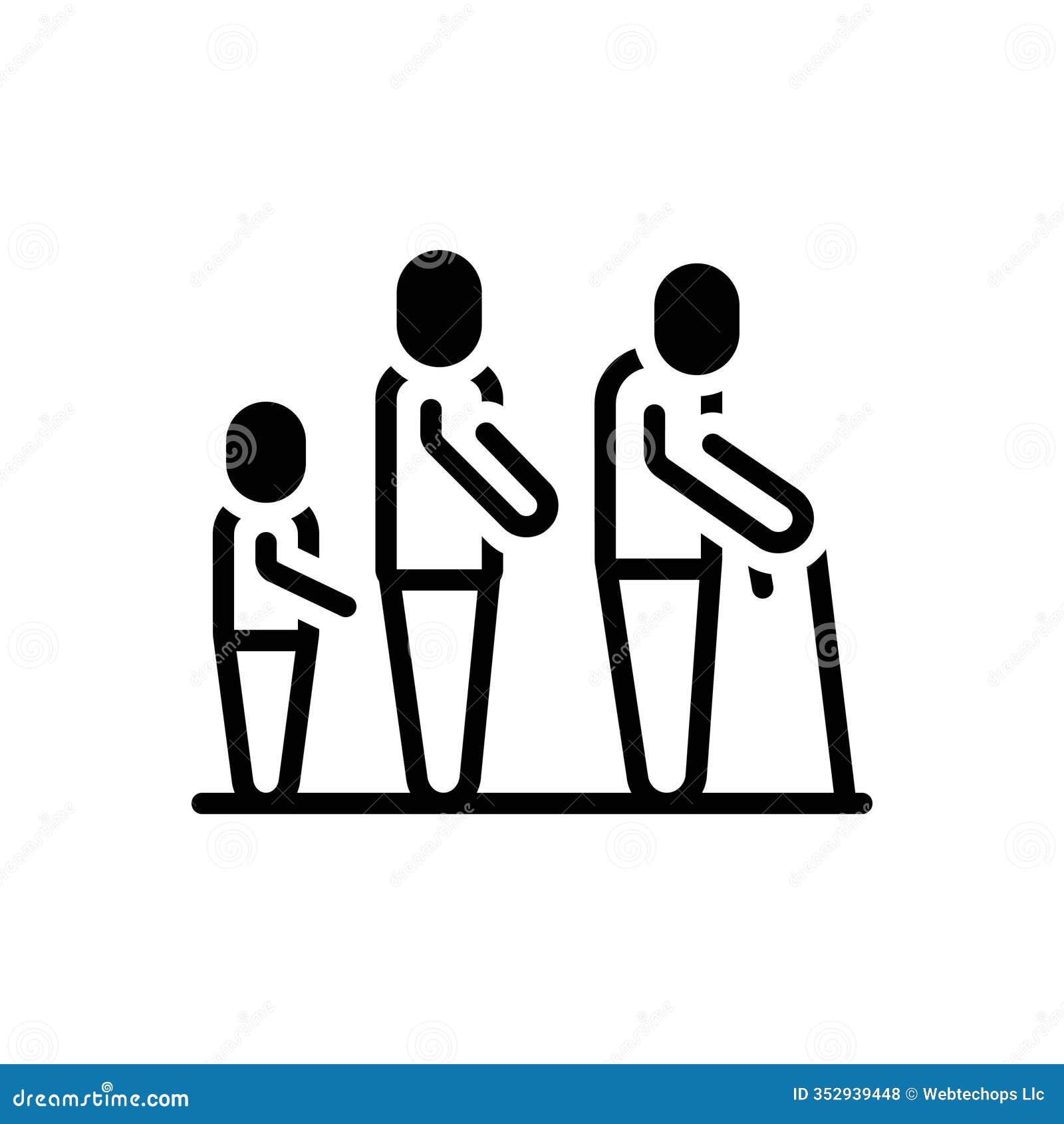 Black Solid Icon for Human Life, Evolution and Cycle Stock Illustration ...
