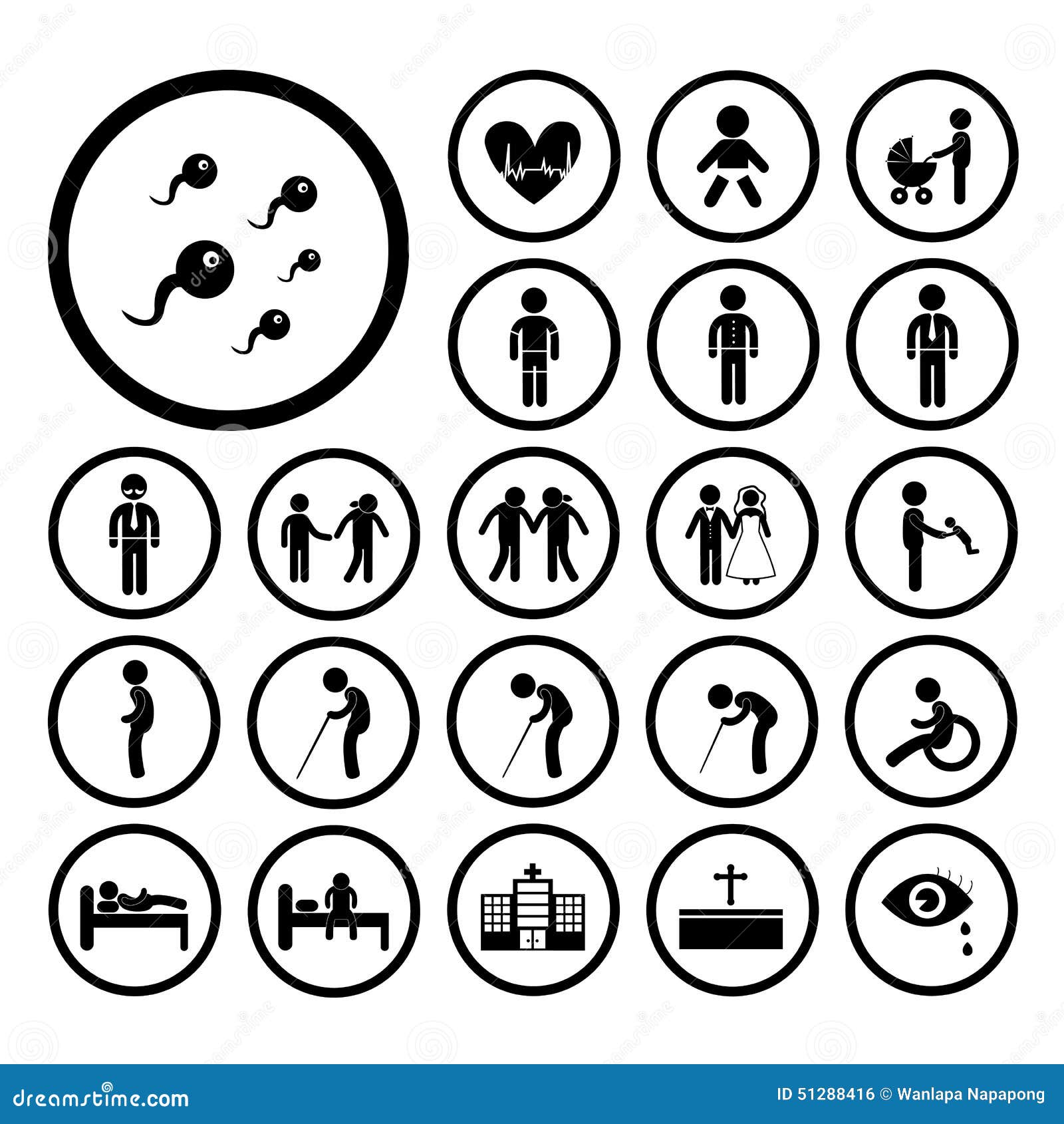 Human life icon stock vector. Illustration of process - 51288416