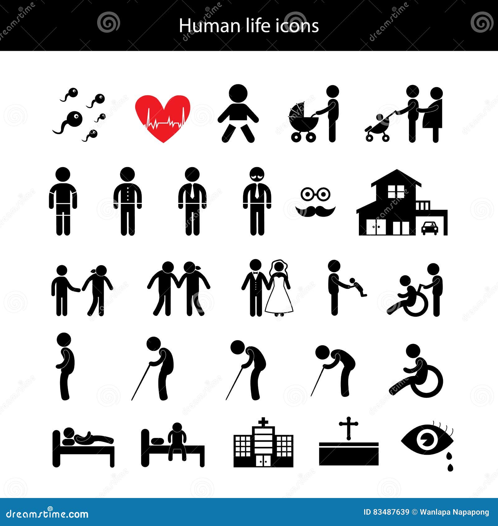 Human life icon stock vector. Illustration of sperm, vector - 83487639