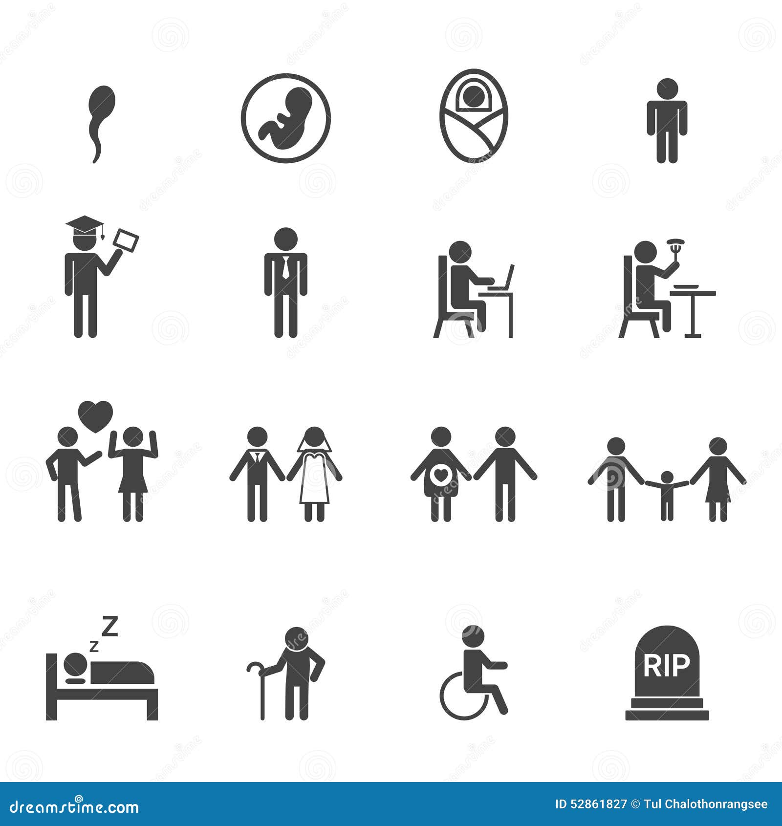 Human life icons stock vector. Illustration of foetus - 52861827