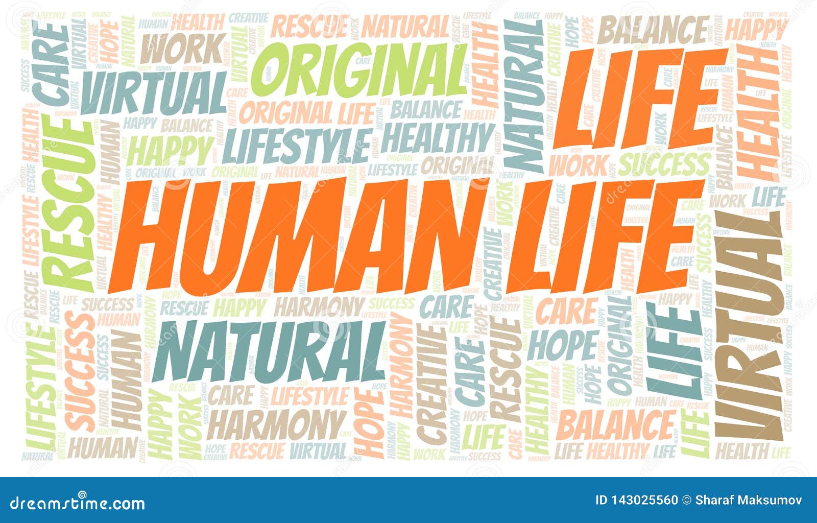 Human Life word cloud stock illustration. Illustration of human - 143025560
