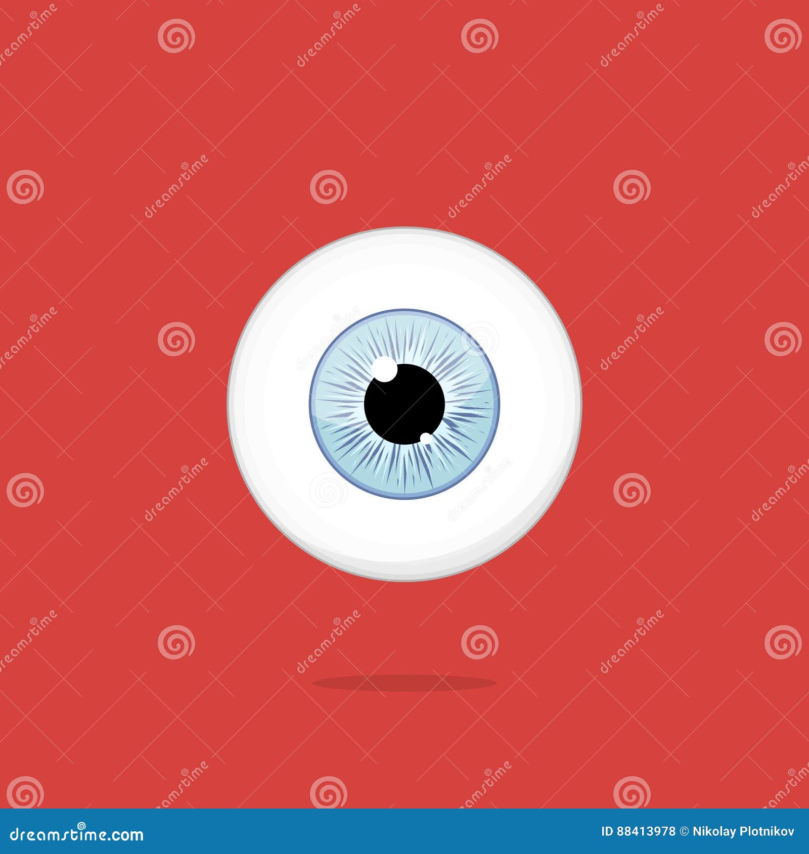 Human Light Blue Eye Isolated on Red Background. Eyeball Iris Pupil ...