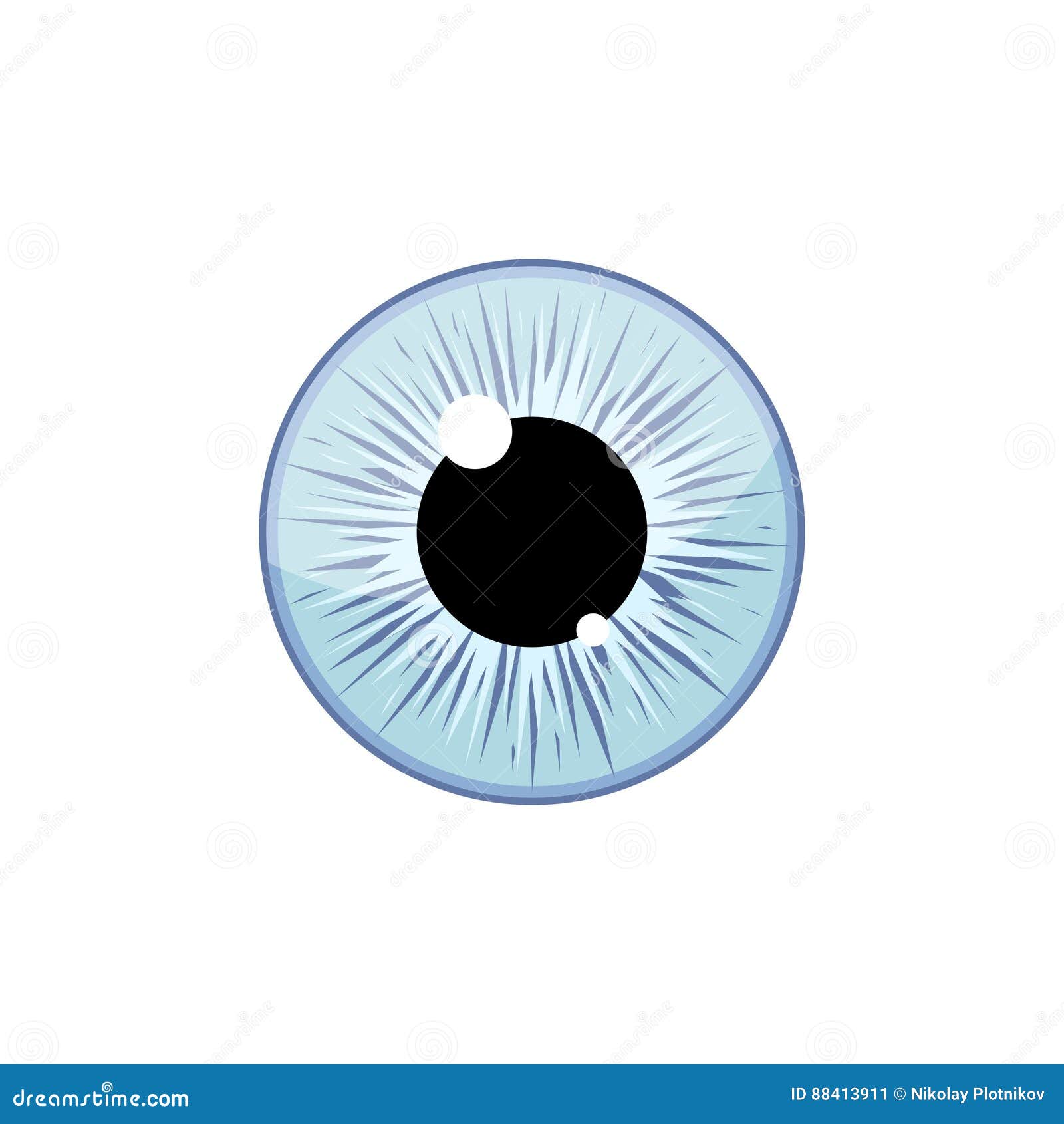 Human Light Blue Eyeball Iris Pupil Isolated on White Background. Eye ...