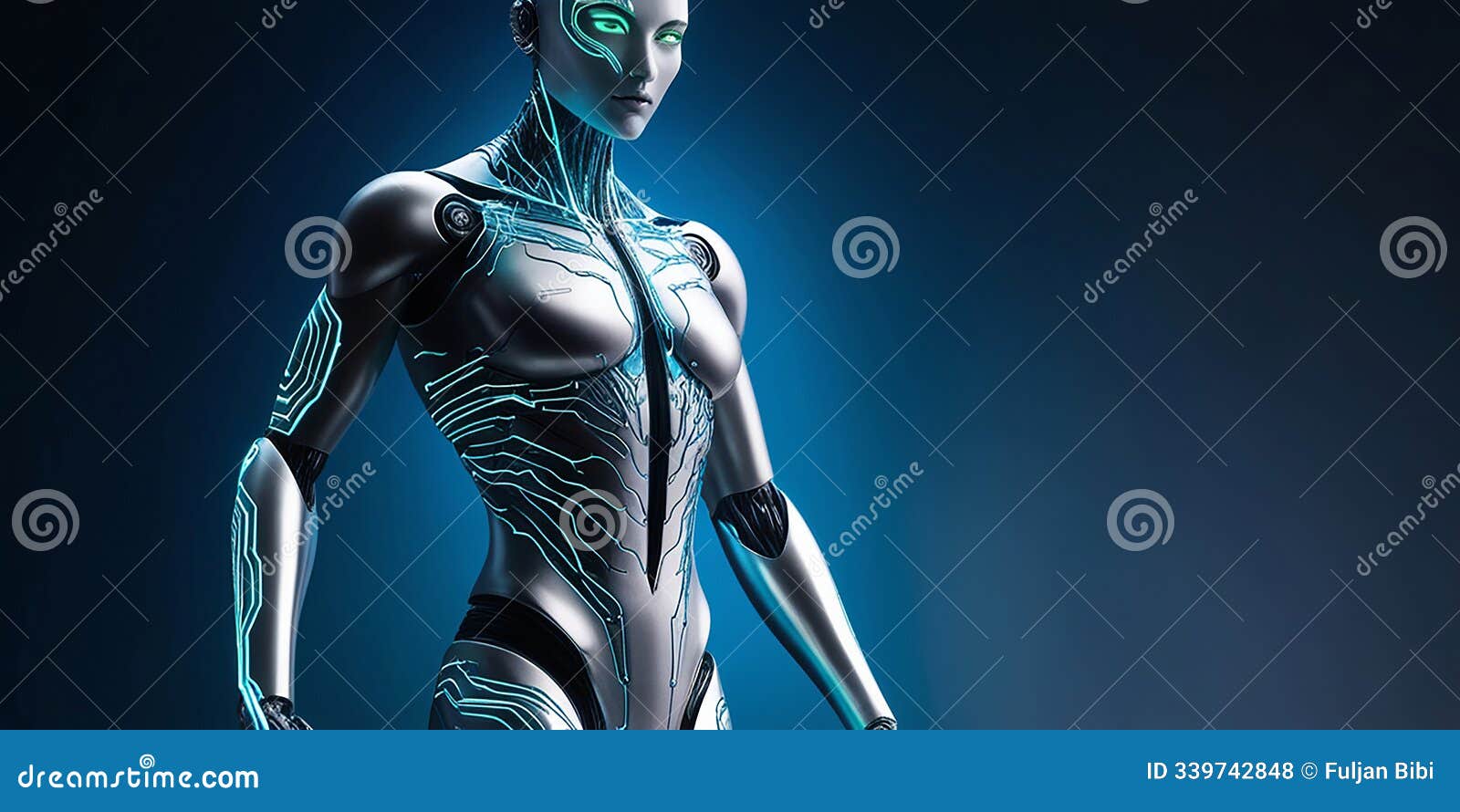 Human-like AI Figure with Glowing Neural Pathways, Representing the ...