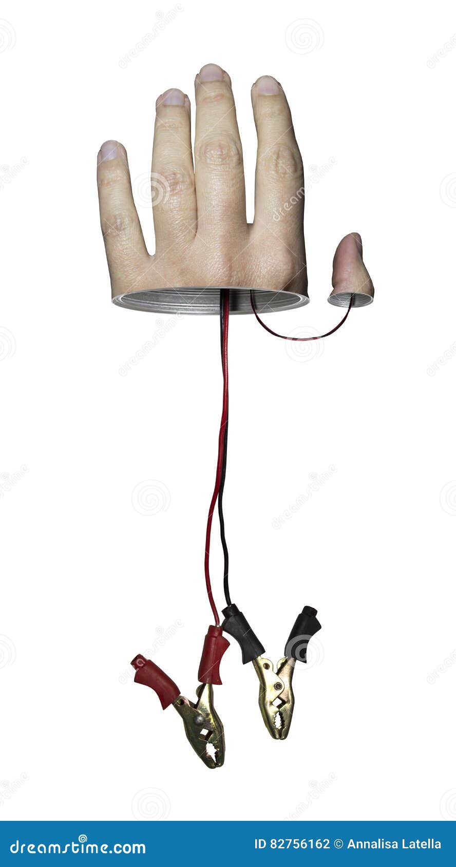 Human Limb Cut Off, with Electric Cables Stock Illustration ...