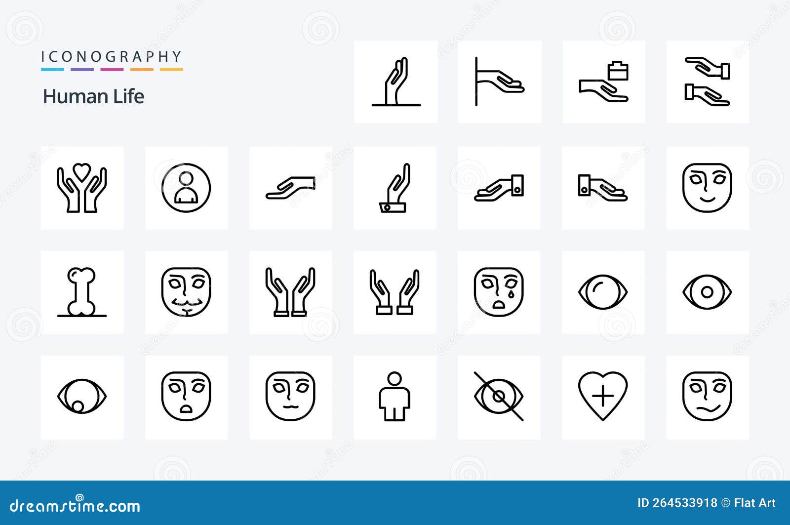 25 Human Line icon pack stock vector. Illustration of emotion - 264533918