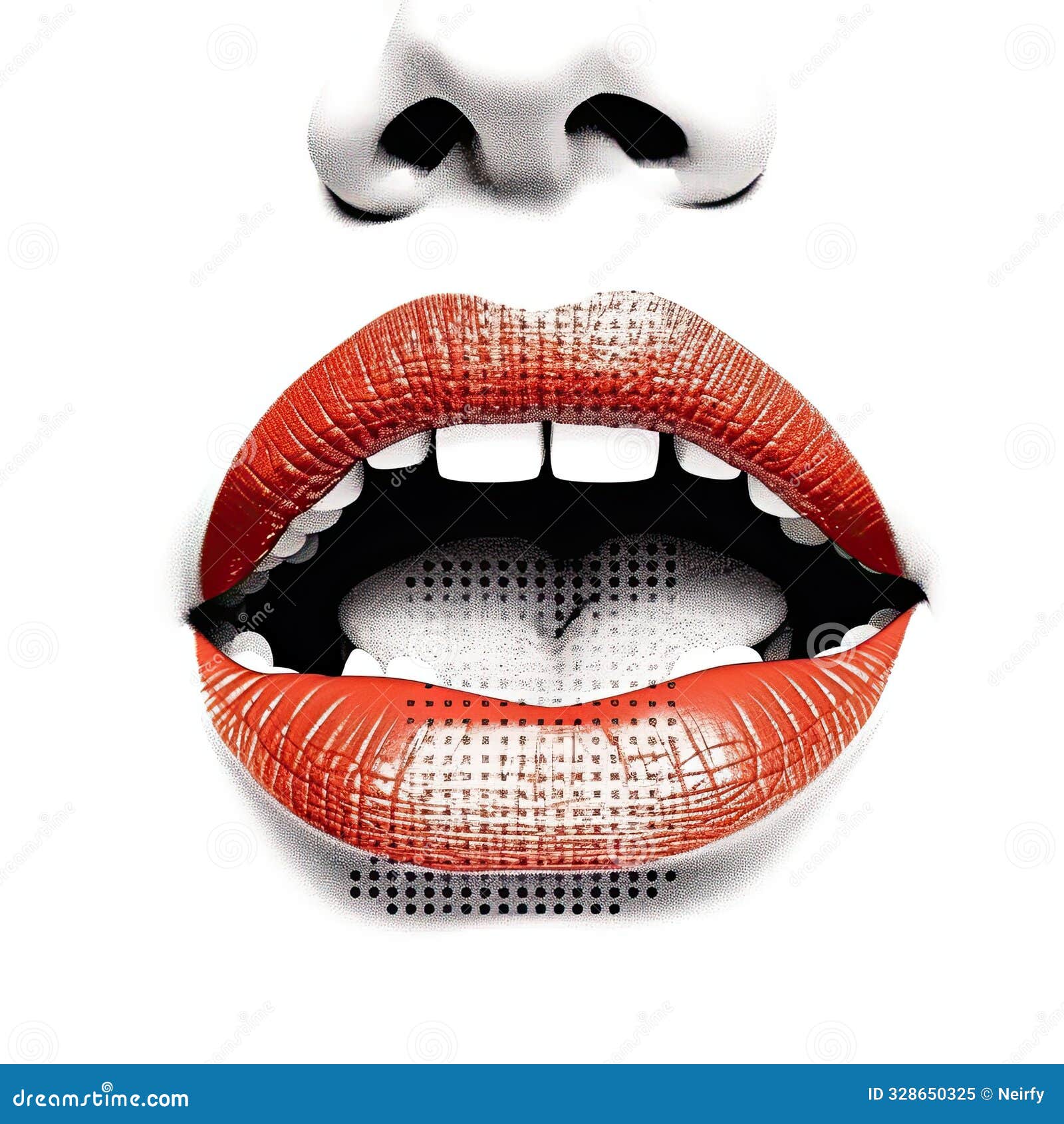 Human Lips Icon, Mouth Vector Illsutration Design, Red And White Color ...