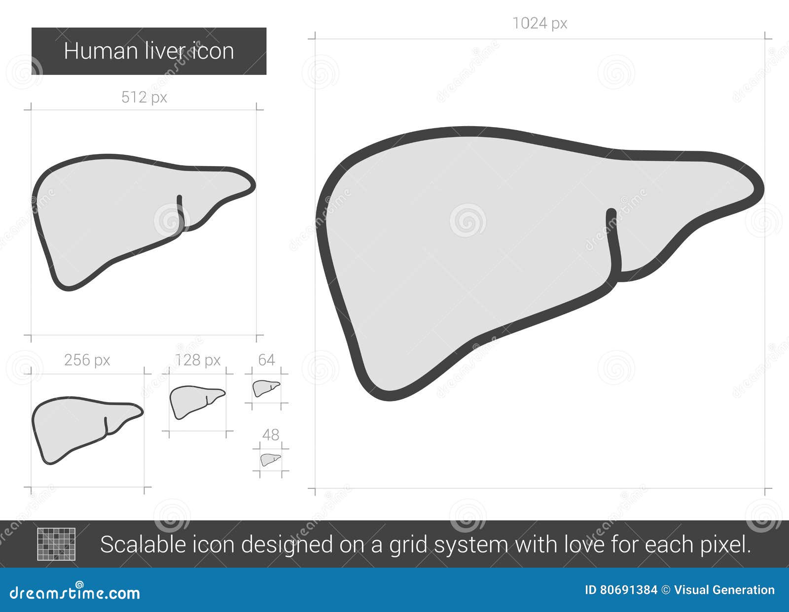 Human liver line icon. stock vector. Illustration of clinic - 80691384