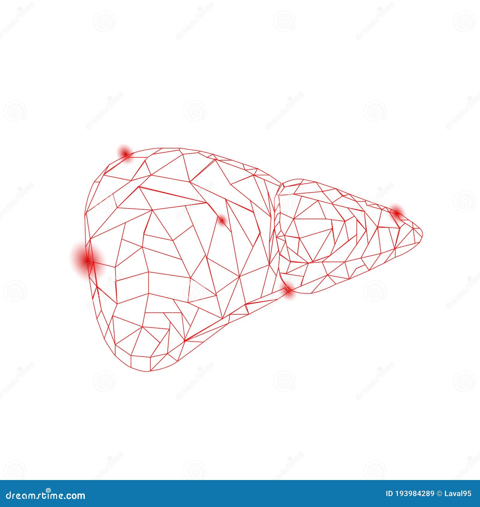 Human Liver Low Poly. Polygonal Triangles 3D Render Shapes Stock Vector ...