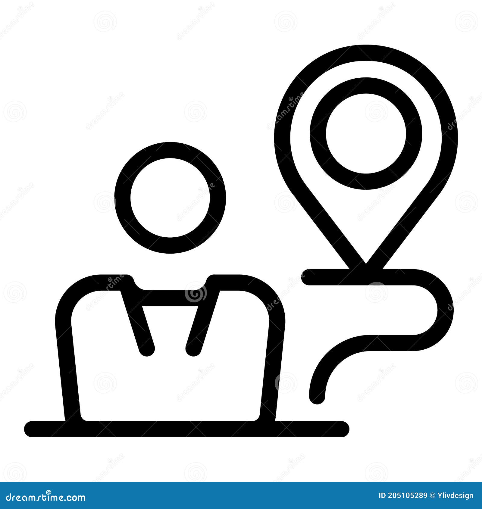 Human Location Icon, Outline Style Stock Vector - Illustration of ...