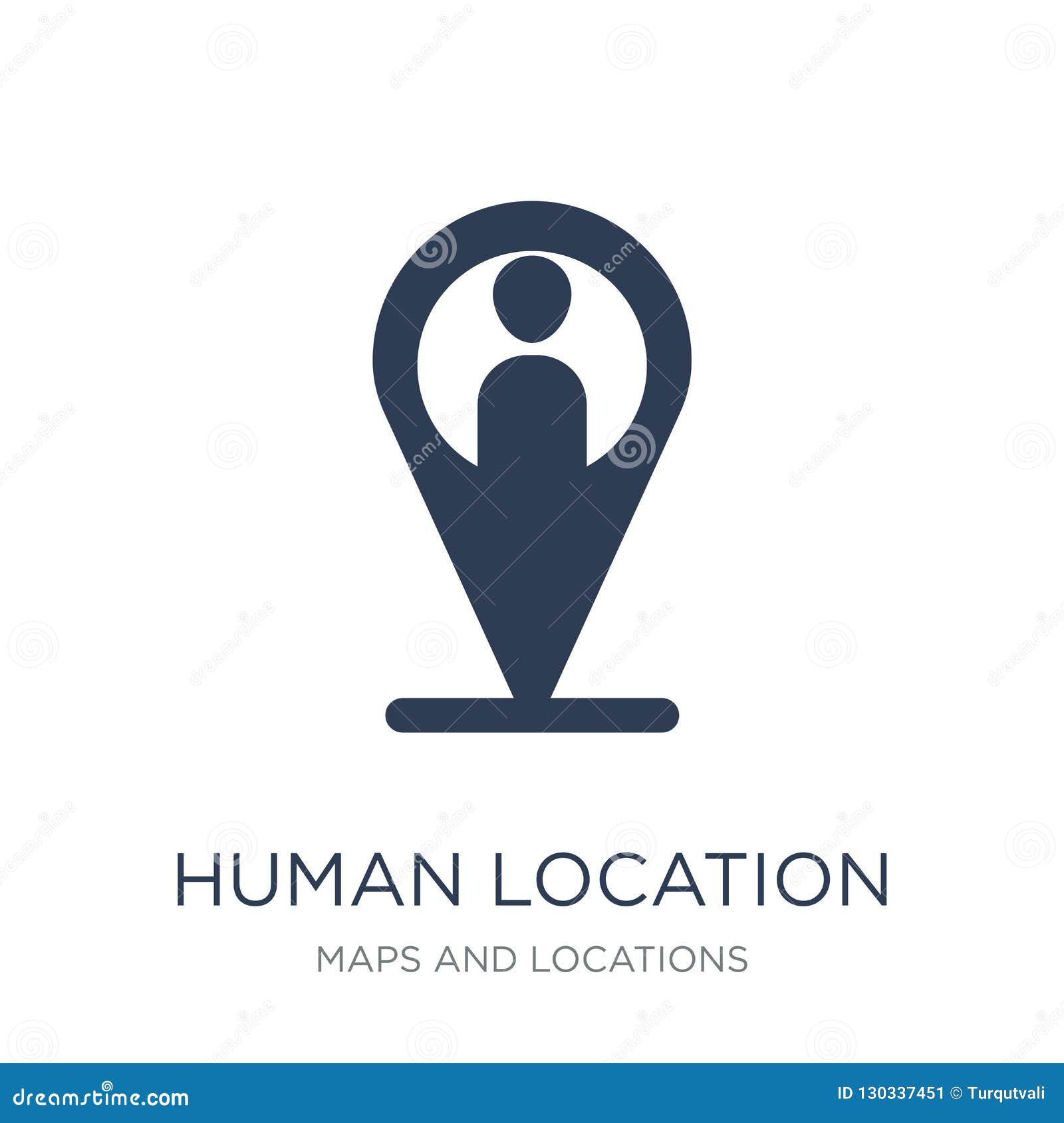 Human Location Icon. Trendy Flat Vector Human Location Icon On W ...