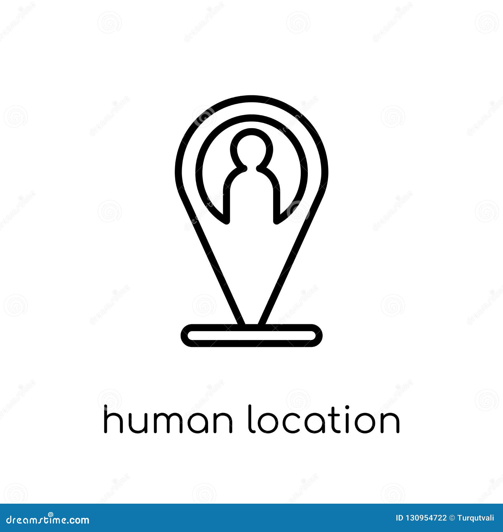 Human Location Icon. Trendy Modern Flat Linear Vector Human Location ...