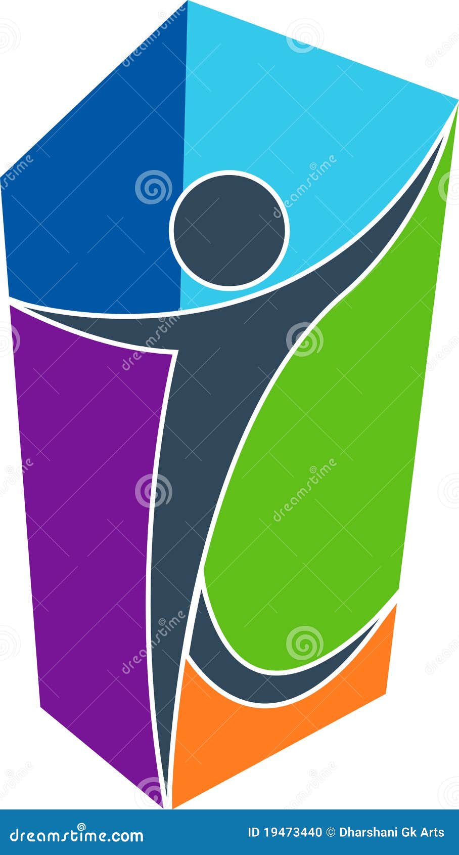 Human logo stock vector. Illustration of connect, blue - 19473440