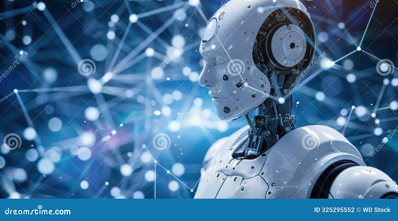 A Human-looking AI Android in Education Stock Illustration ...